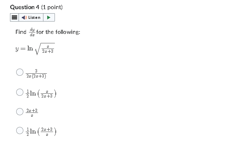 Solved Find dxdy for the following: | Chegg.com
