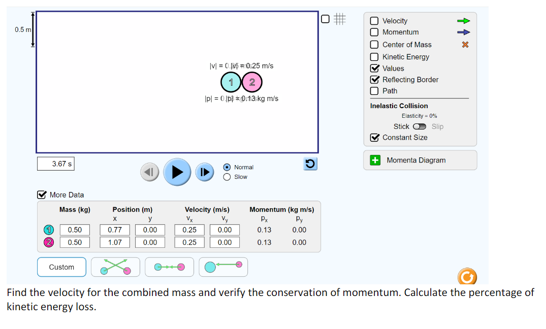 Solved Experiment 4 - Total inelastic collision (1-dimential | Chegg.com
