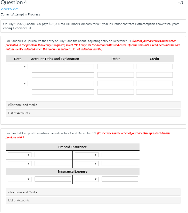Solved Question 4 View Policies Current Attempt in Progress | Chegg.com