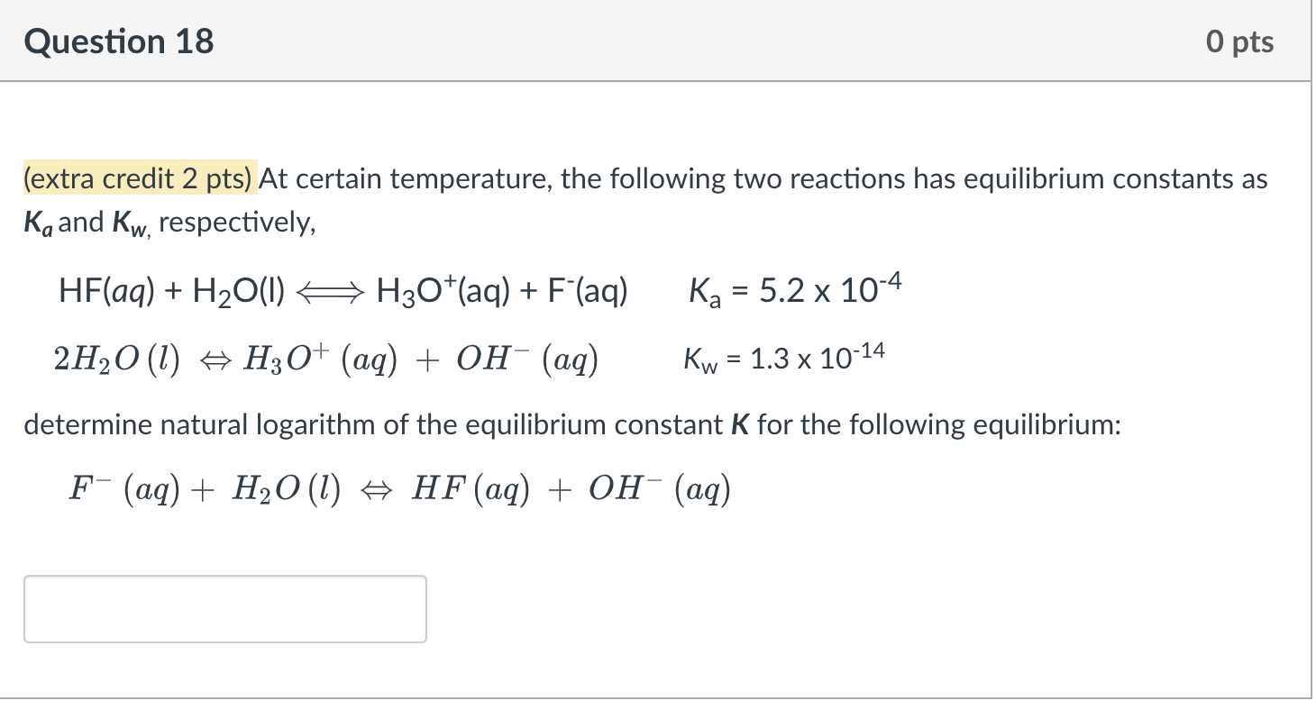 Solved (extra credit 2 pts) At certain temperature, the | Chegg.com