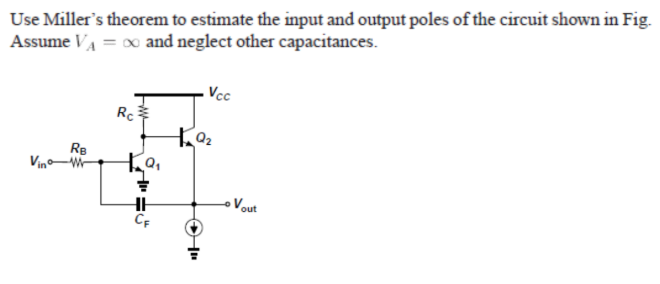 Solved Use Miller's theorem to estimate the input and output | Chegg.com