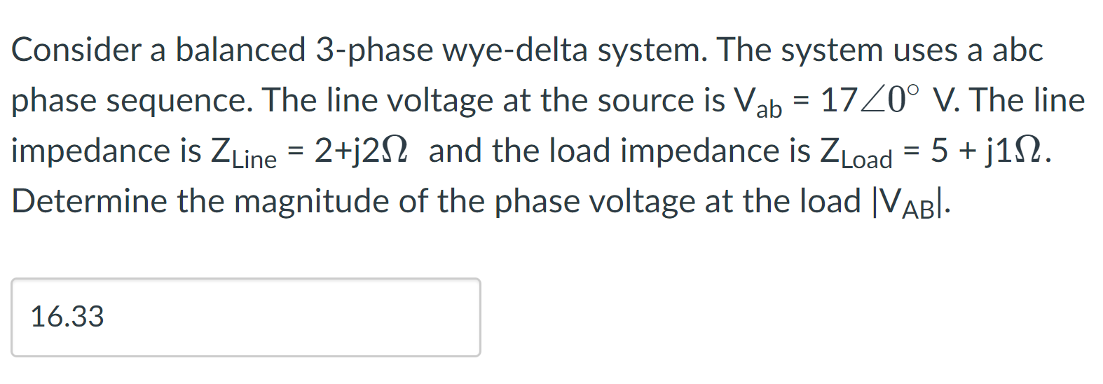 Solved Consider a balanced 3-phase wye-delta system. The | Chegg.com