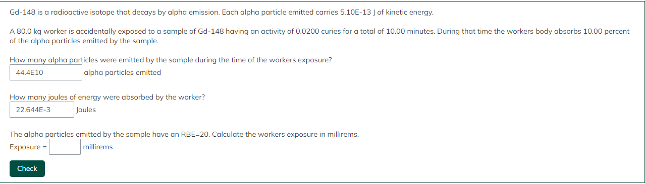 Solved Gd-148 is a radioactive isotope that decays by alpha | Chegg.com