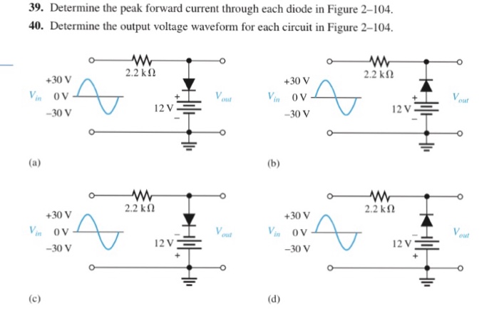 Solved 39. Determine the peak forward current through each | Chegg.com