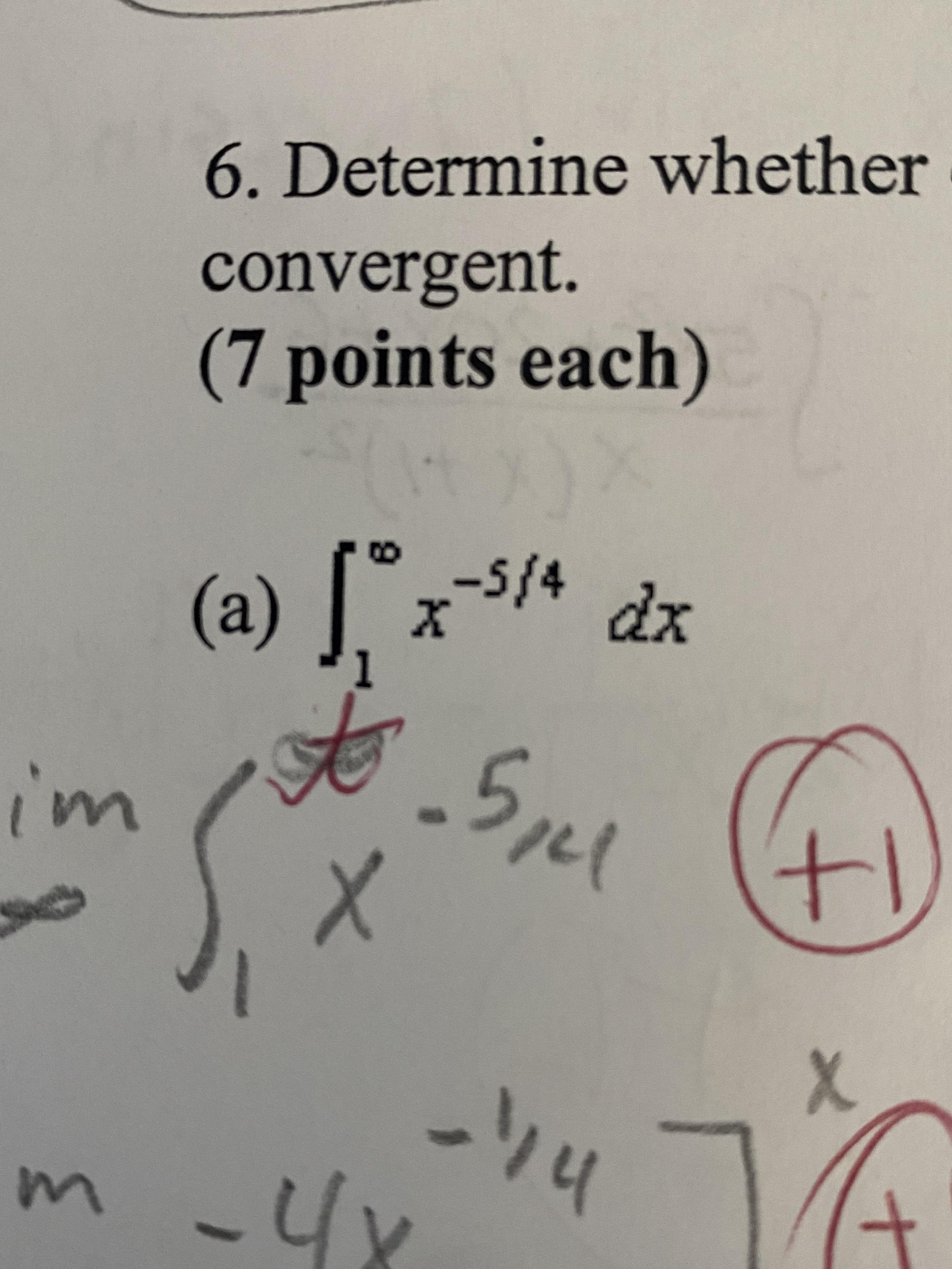 Solved 6. Determine whether convergent. (7 points each) (a) | Chegg.com