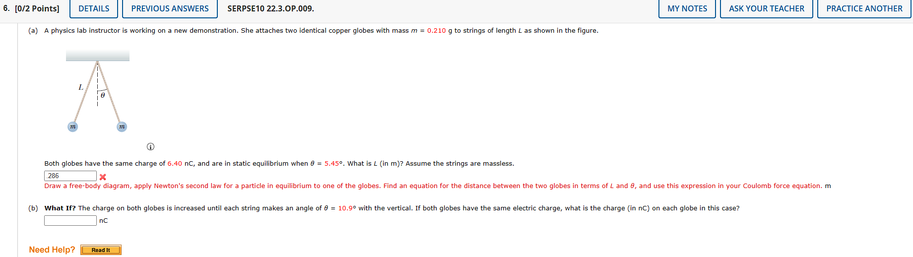 Solved (a) A physics lab instructor is working on a new | Chegg.com