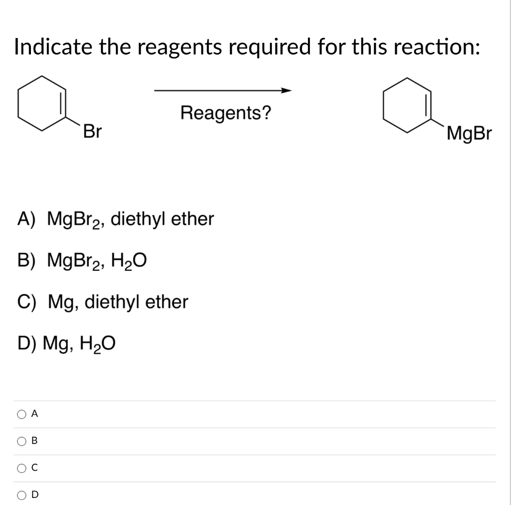 Solved Indicate the reagents required for this reaction: | Chegg.com