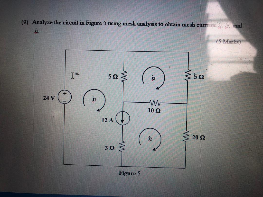 Solved Analyze the circuit in Figure 5 using mesh analysis | Chegg.com