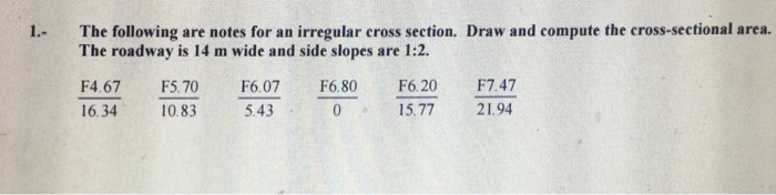 Solved The following are notes for an irregular cross | Chegg.com