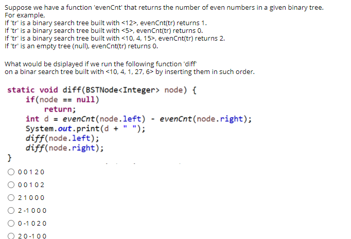 Solved Suppose we have a function 'evenCnt' that returns the | Chegg.com