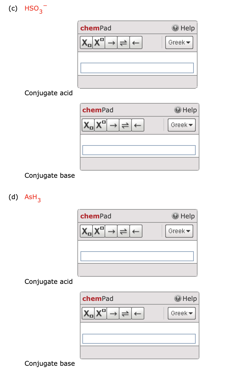 Solved What is the conjugate acid of each of the following? | Chegg.com