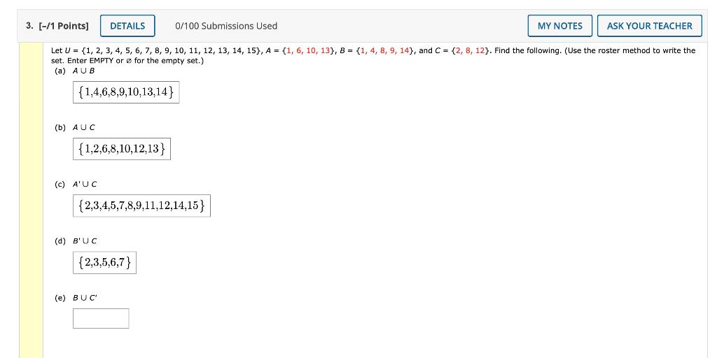 Solved 3. [-/1 Points] DETAILS 0/100 Submissions Used MY | Chegg.com
