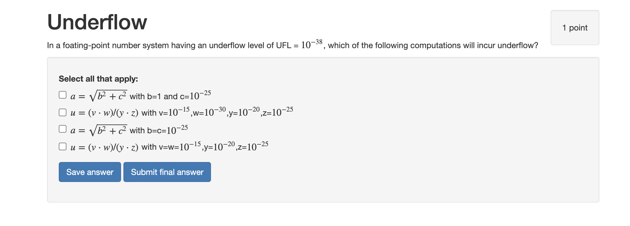 Solved Underflow In a foating-point number system having an | Chegg.com