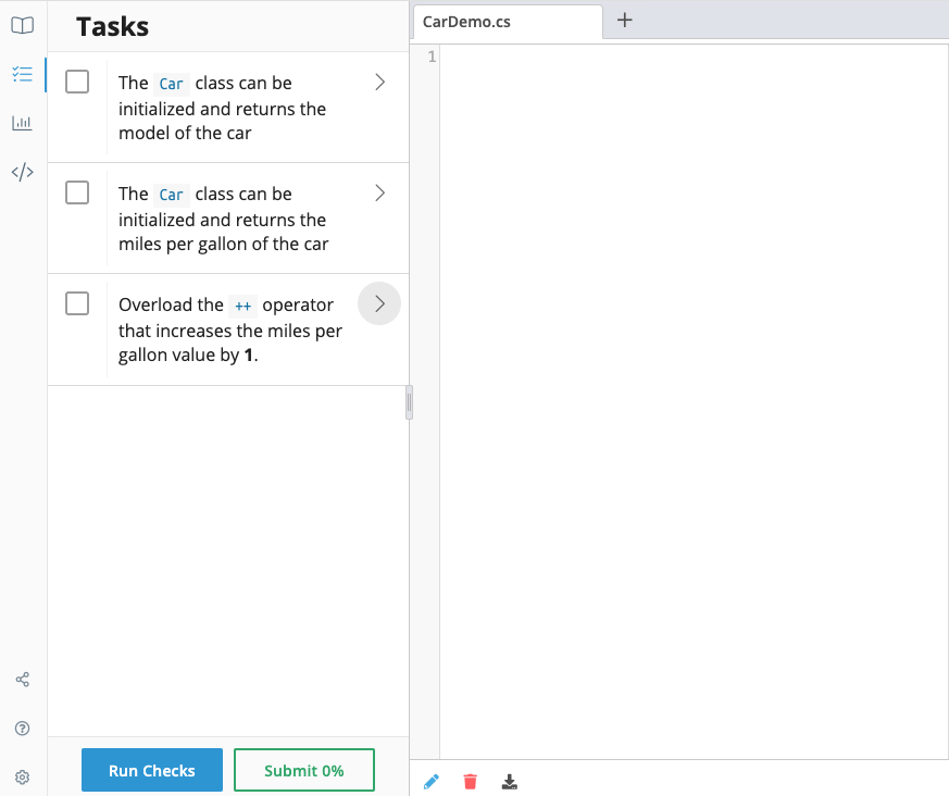 Solved Create An Application Named Cardemo That Declares At 