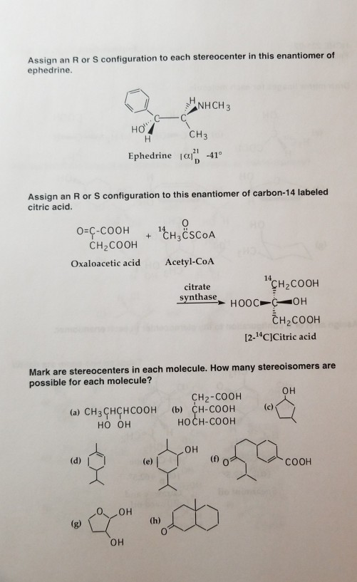 Solved Assign An R Or S Configuration To Each Stereocenter