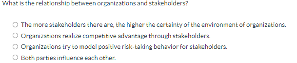 Solved What is the relationship between organizations and | Chegg.com