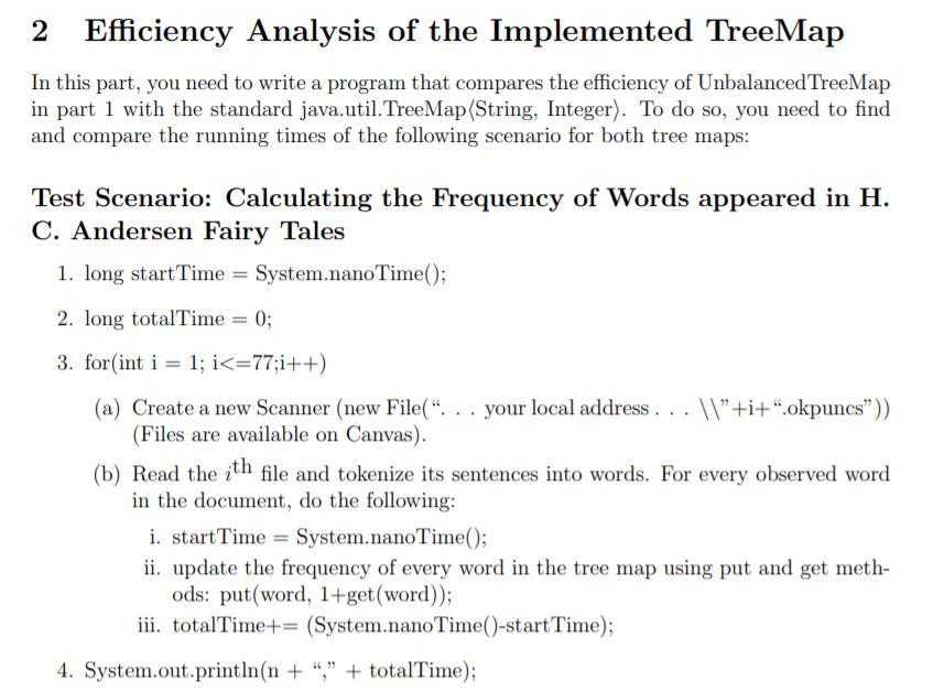 Solved 1 Constructing Unbalanced TreeMap In this section, | Chegg.com