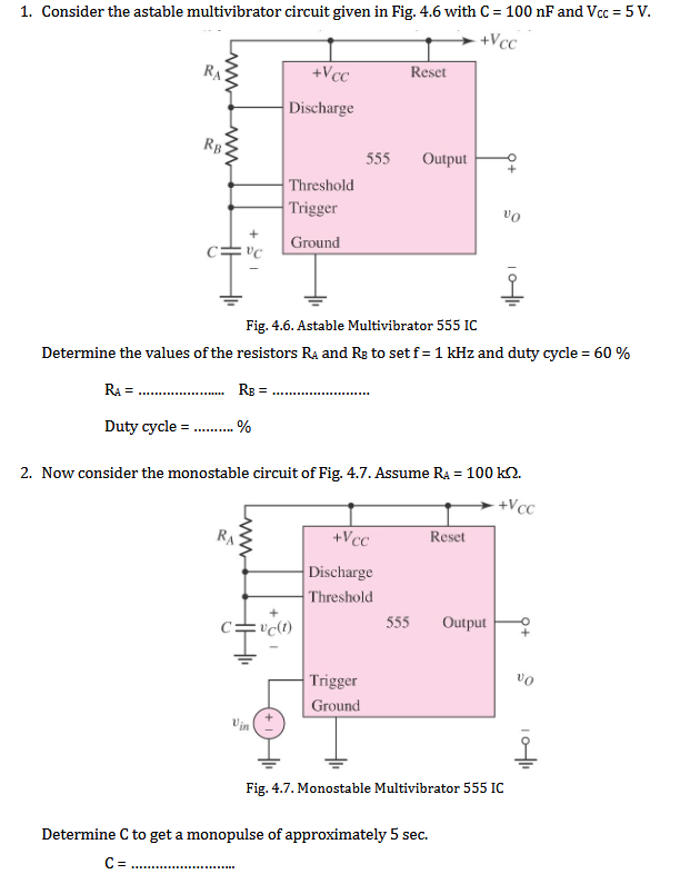 Solved Consider the astable multivibrator circuit given in | Chegg.com
