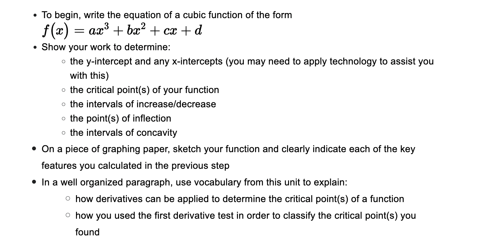 Solved - To begin, write the equation of a cubic function of | Chegg.com