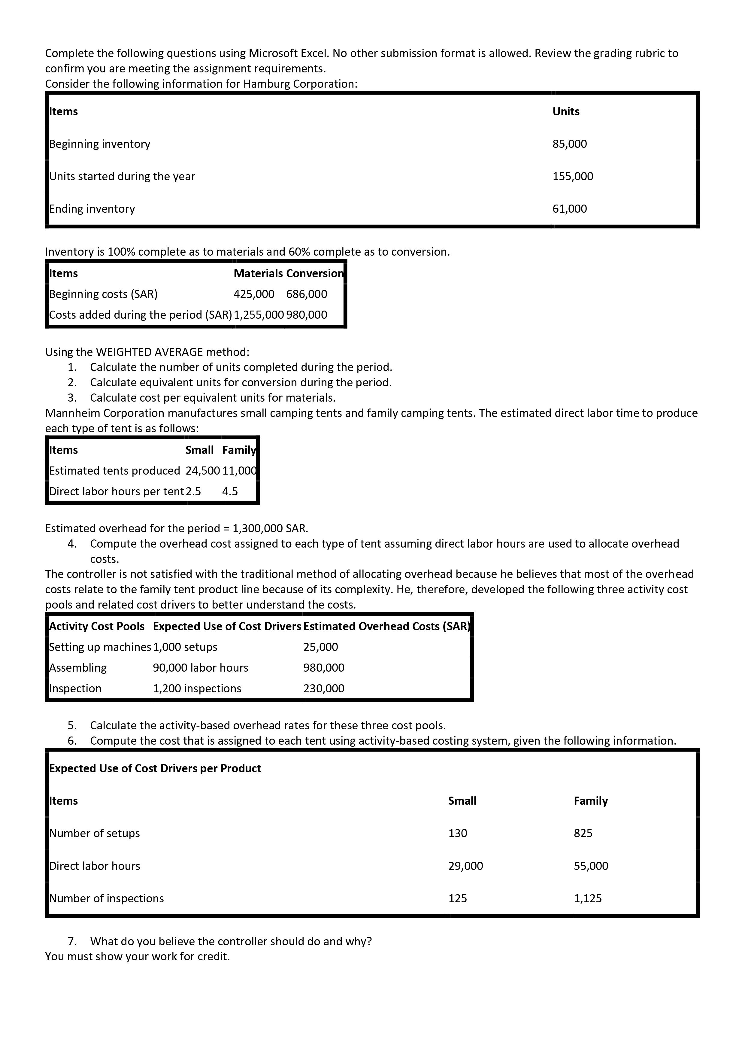 Complete the following questions using Microsoft | Chegg.com