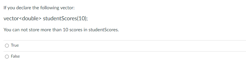 Solved If you declare the following vector: vector-double> | Chegg.com