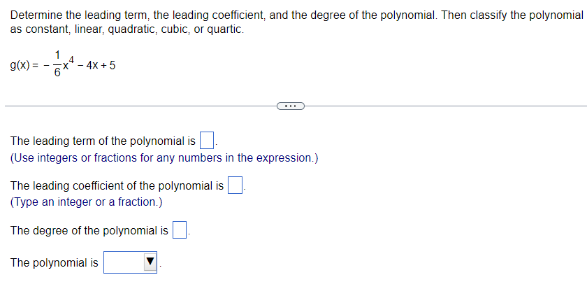 Solved Determine the leading term, the leading coefficient, | Chegg.com