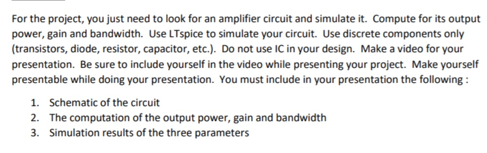 Solved Hello I've been stuck doing my project in electronics | Chegg.com