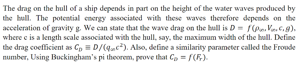 Solved The drag on the hull of a ship depends in part on the | Chegg.com