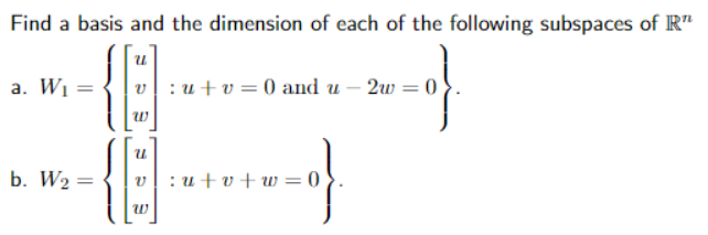 Solved Find a basis and the dimension of each of the | Chegg.com