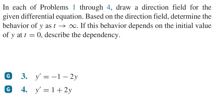 Solved In each of Problems 1 through 4, draw a direction | Chegg.com