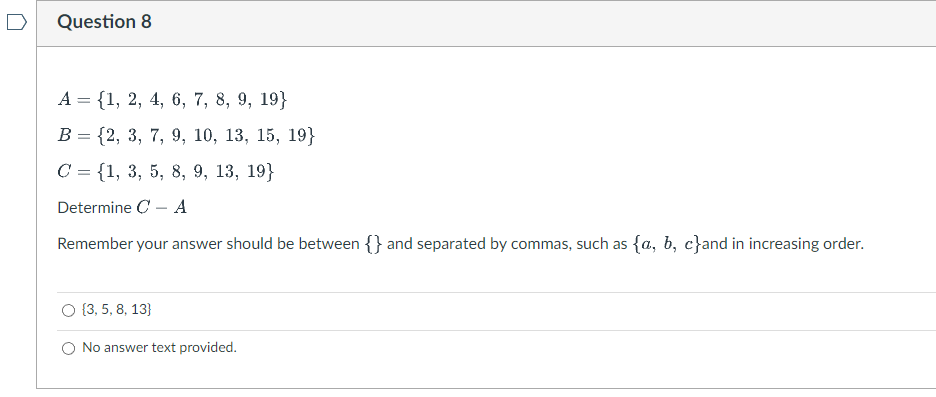 Solved A={1,2,5,7,9,10,13}B={2,4,6,8,9,10,15} Find A∪B | Chegg.com