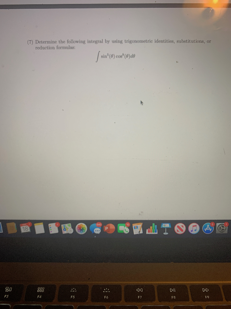 Solved (7) Determine the following integral by using | Chegg.com