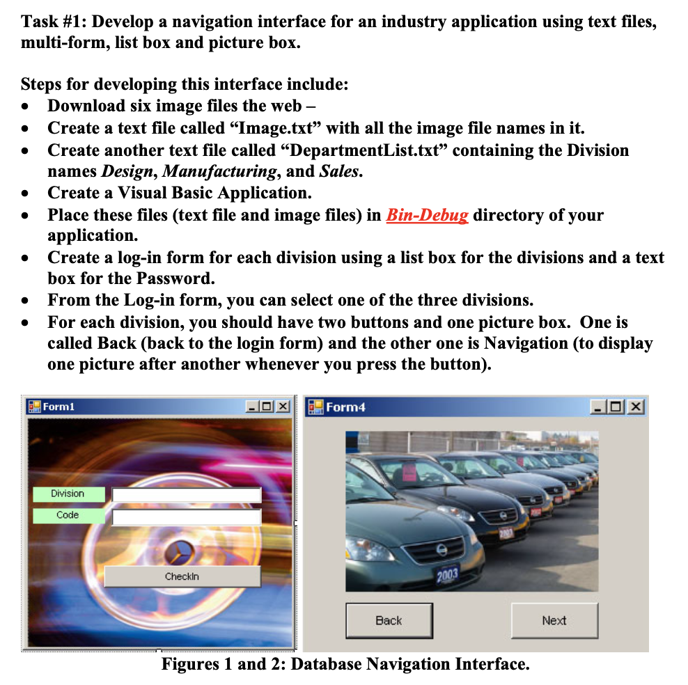Solved Task \#1: Develop a navigation interface for an | Chegg.com