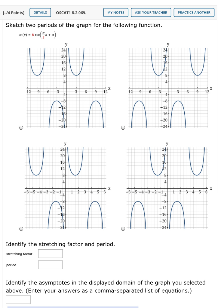Solved [-14 Points] DETAILS OSCAT1 8.2.069. MY NOTES ASK | Chegg.com