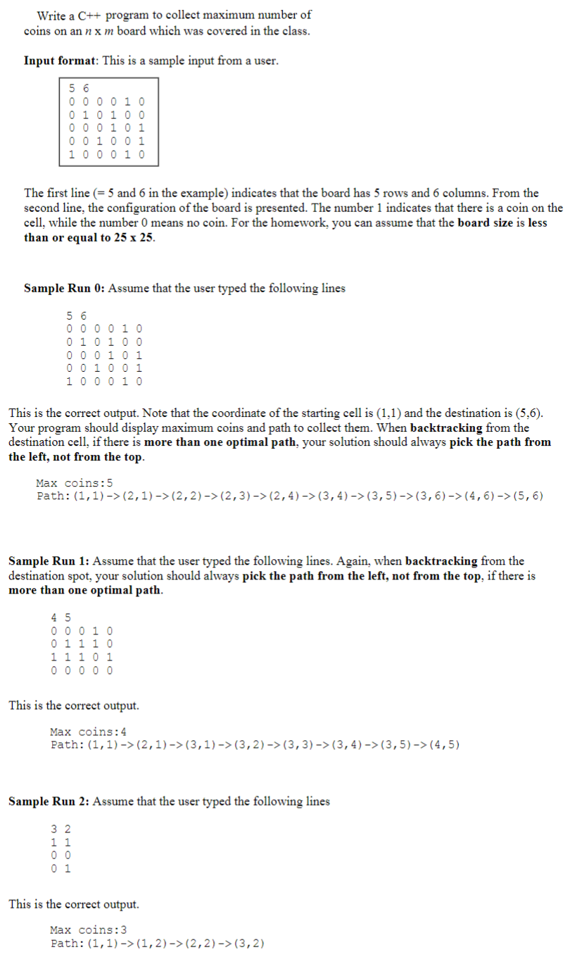 Solved Write a C++ program to collect maximum number of | Chegg.com