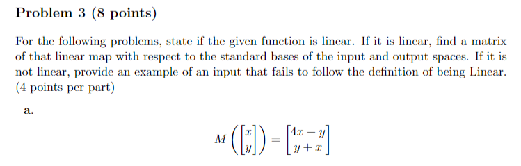 Solved Problem 3 (8 points) For the following problems, | Chegg.com