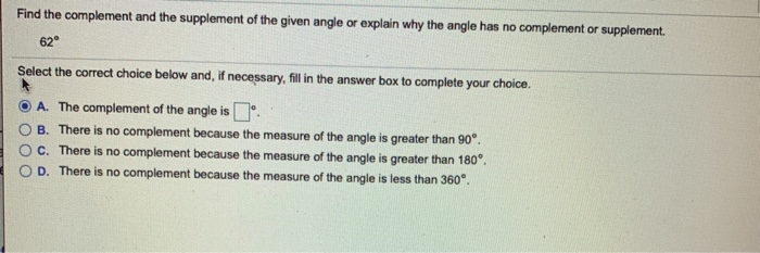 Find the complement and the supplement of the given | Chegg.com