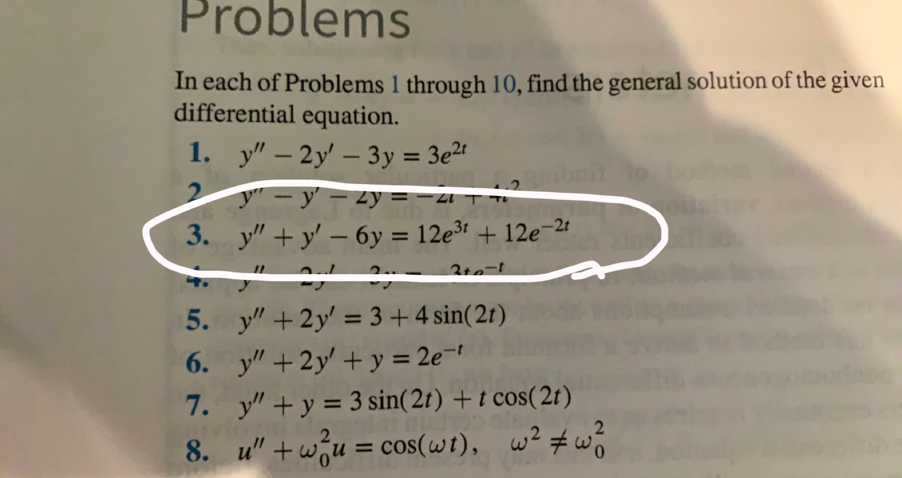 Solved Problems In each of Problems 1 through 10, find the | Chegg.com