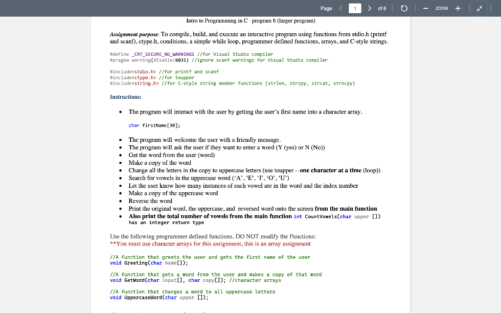 Solved Intro To Programming In C Program 8 Larger Program 1940