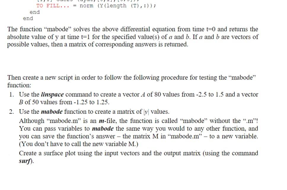 Solved - Nonlinear Vector ODES Task A - Complex Equivalent | Chegg.com