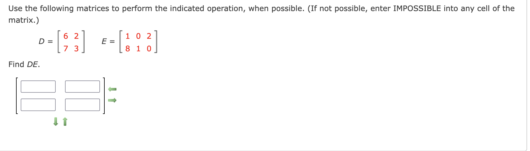 Solved Use the following matrices to perform the indicated | Chegg.com