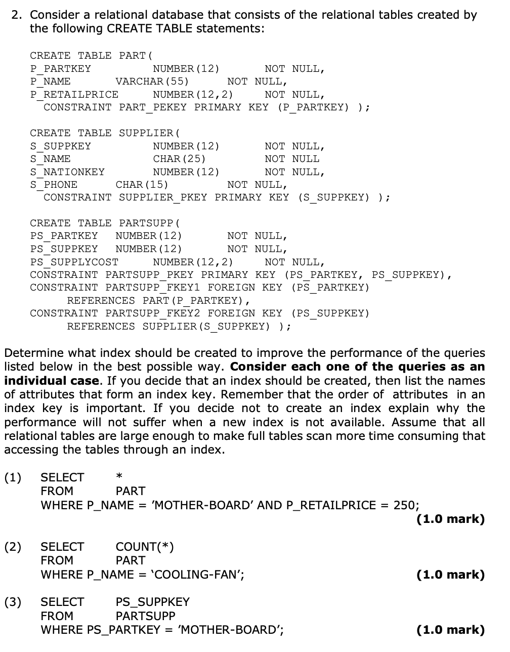 Solved 1. Consider the relational schemas given below and | Chegg.com