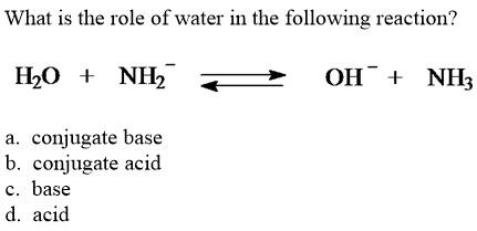 Solved What is the role of water in the following reaction? | Chegg.com