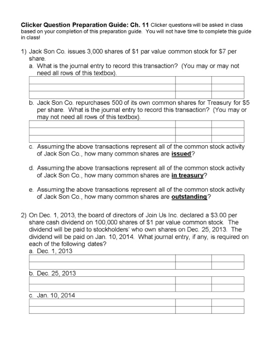 Solved Clicker Question Preparation Guide: Ch. 11 Clicker | Chegg.com