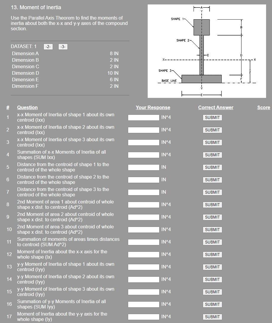 Solved 13. Moment of Inertia Use the Parallel Axis Theorem | Chegg.com