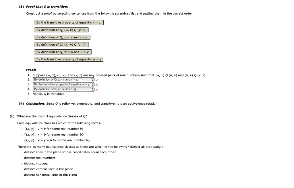 Solved DETAILS PREVIOUS ANSWERS Define a relation Q on the | Chegg.com
