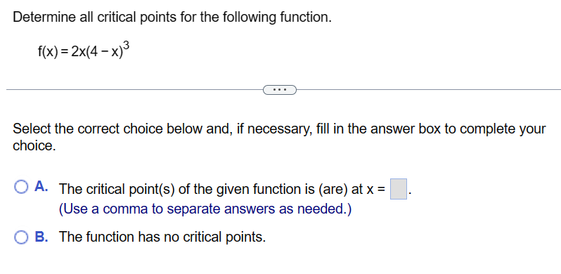 Solved Determine all critical points for the following | Chegg.com