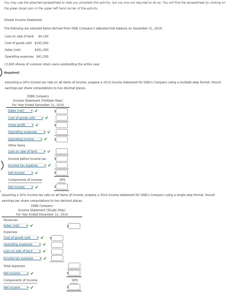 Solved You may use the attached spreadsheet to help you | Chegg.com