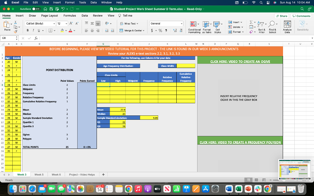 Solved For this part of the project, you will calculate | Chegg.com