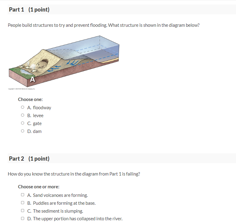 Solved People build structures to try and prevent flooding. | Chegg.com